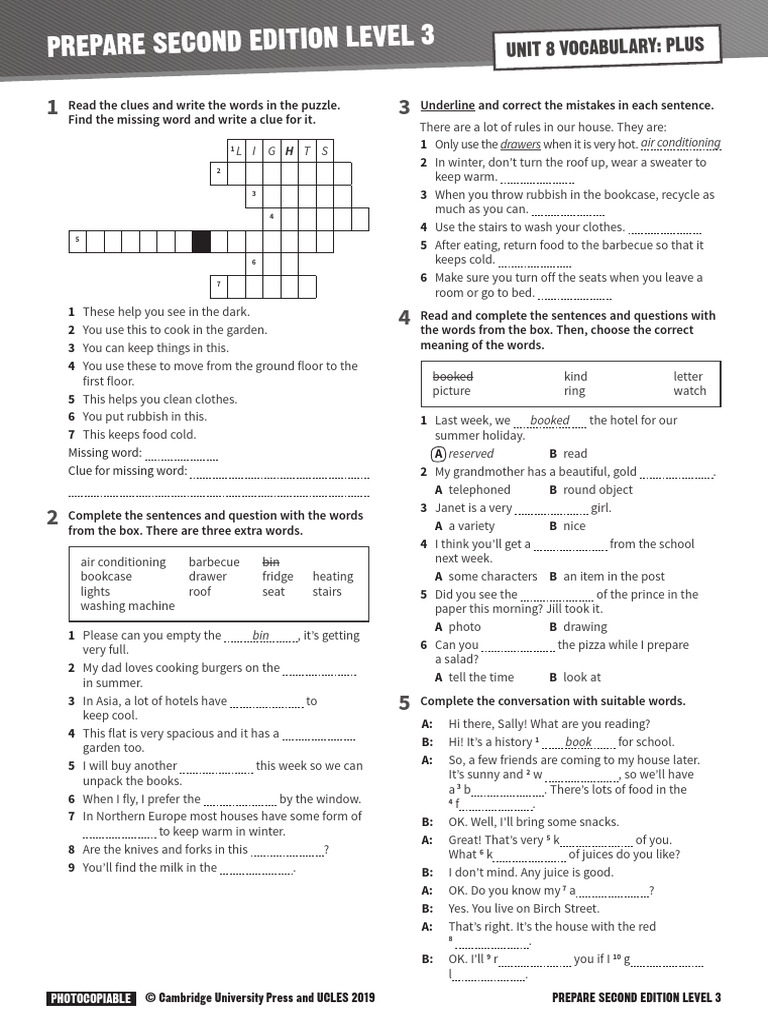 PREPARE 3 Vocabulary Plus Unit 08 | PDF