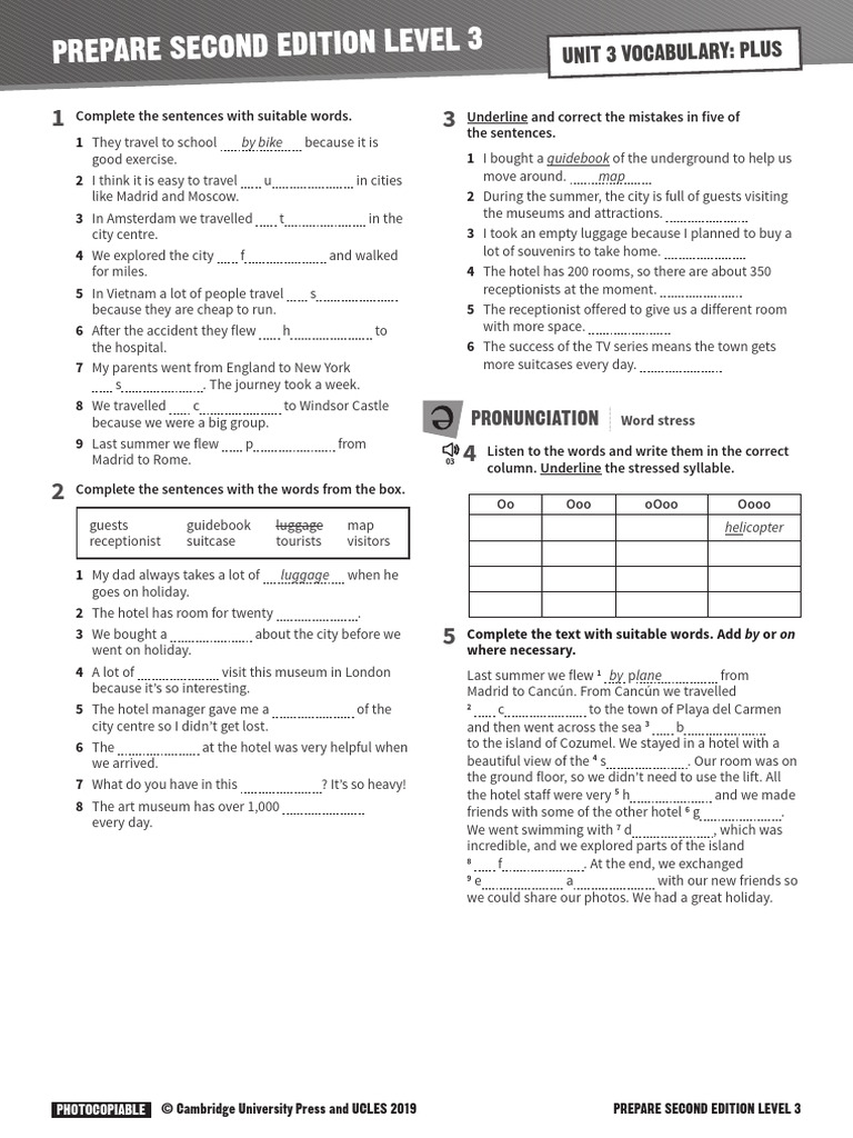 PREPARE 3 Vocabulary Plus Unit 03 | PDF
