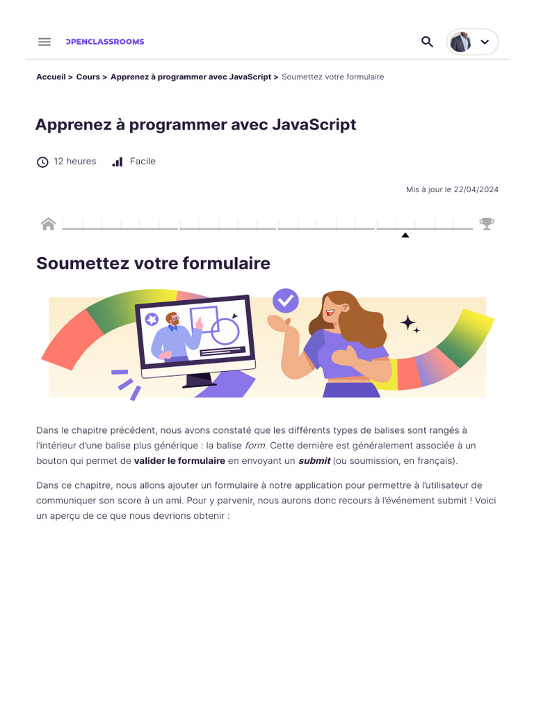 Soumettez Votre Formulaire - Apprenez À Programmer Avec JavaScript - OpenClassrooms | PDF