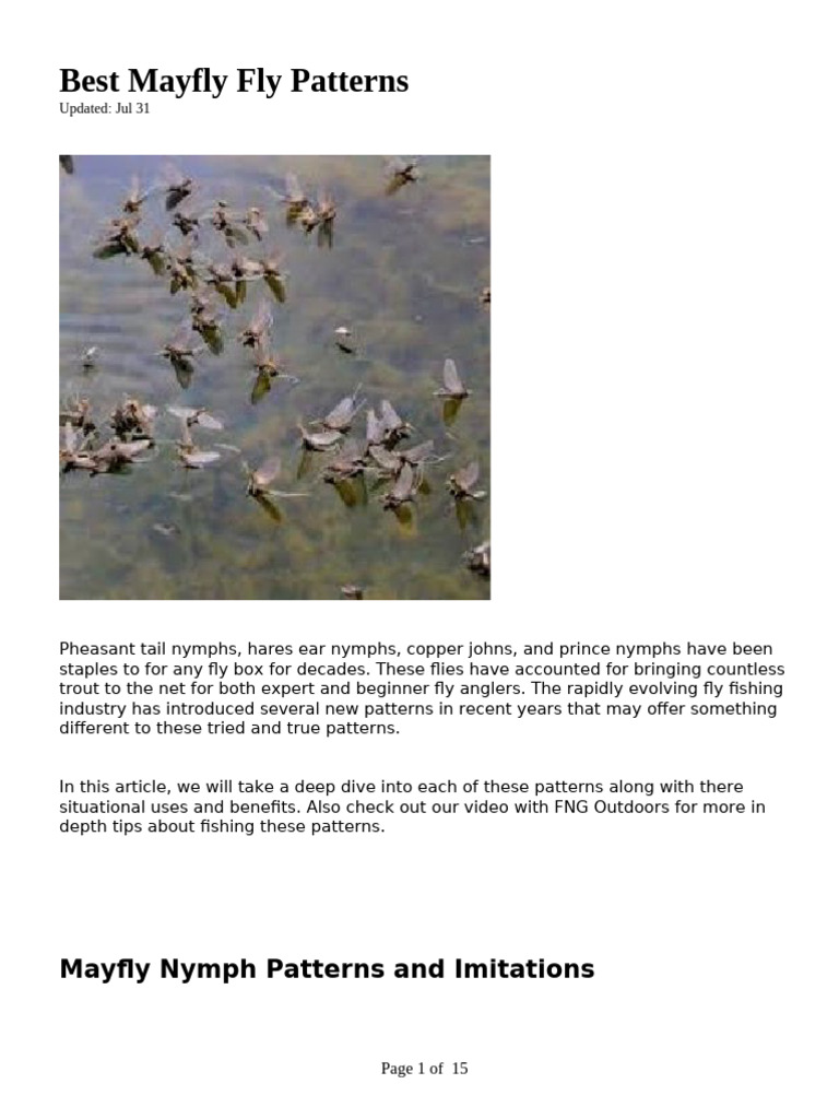 Best Mayfly Fly Patterns | PDF