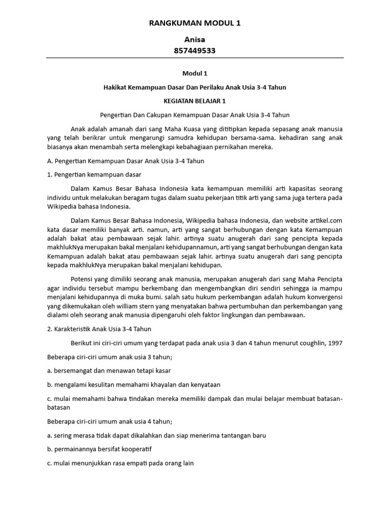 Rangkuman Modul 1-Anisa-857449533 | PDF