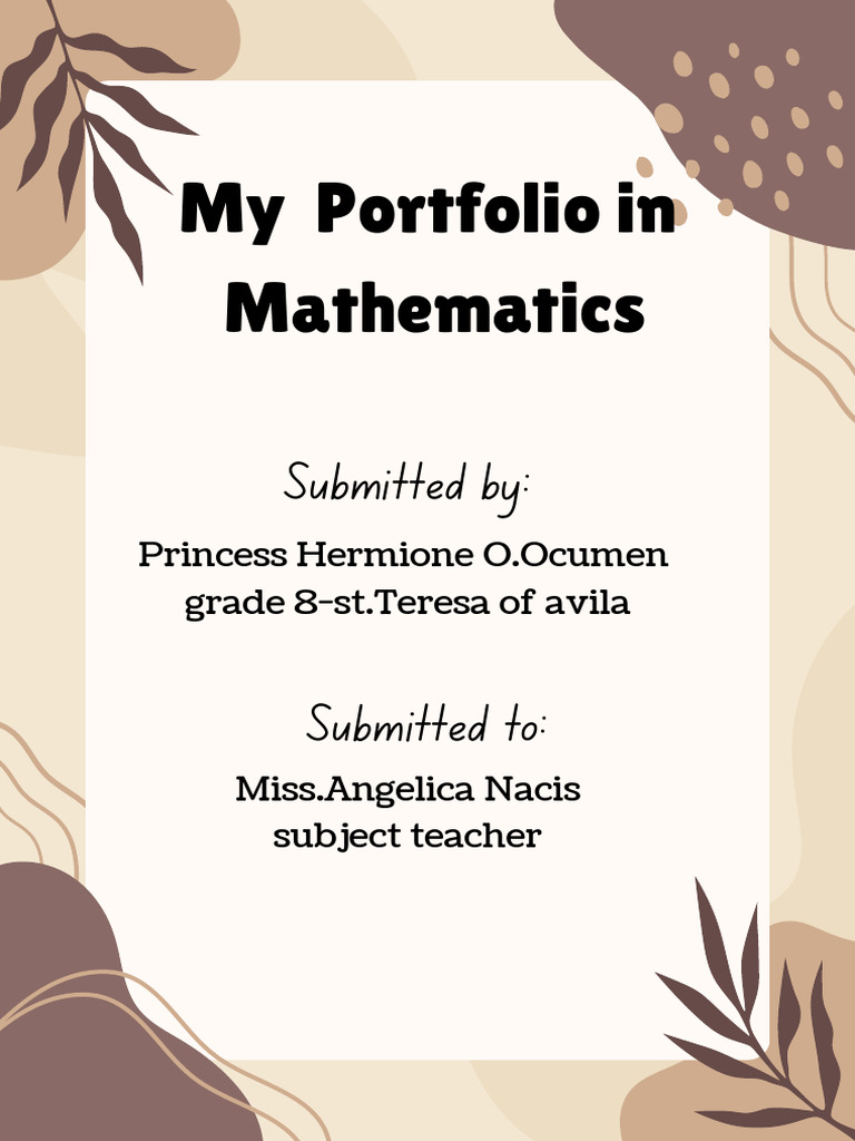 My Portfolio in Mathematics 20241008 170026 0000 | PDF