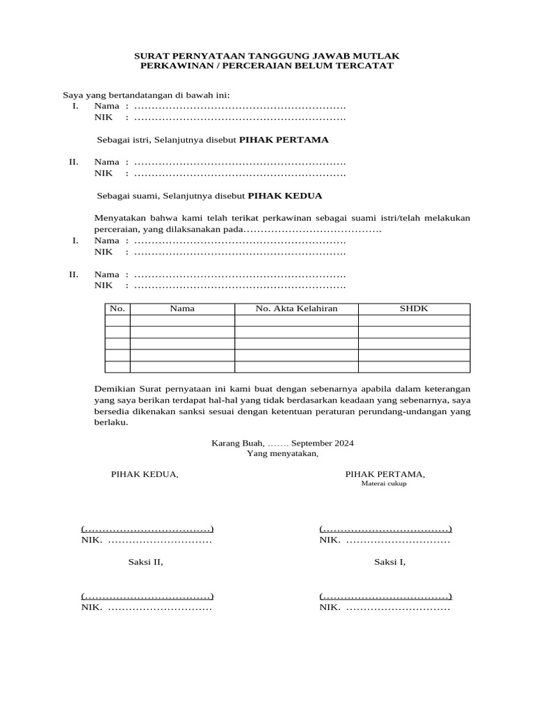 SPTJM SMPN 1 KOTAAGUNG-sudah Edit | PDF