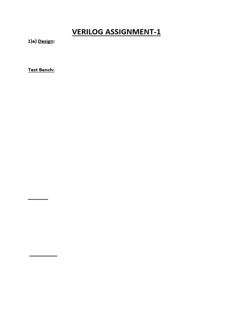 Verilog Assignment | PDF