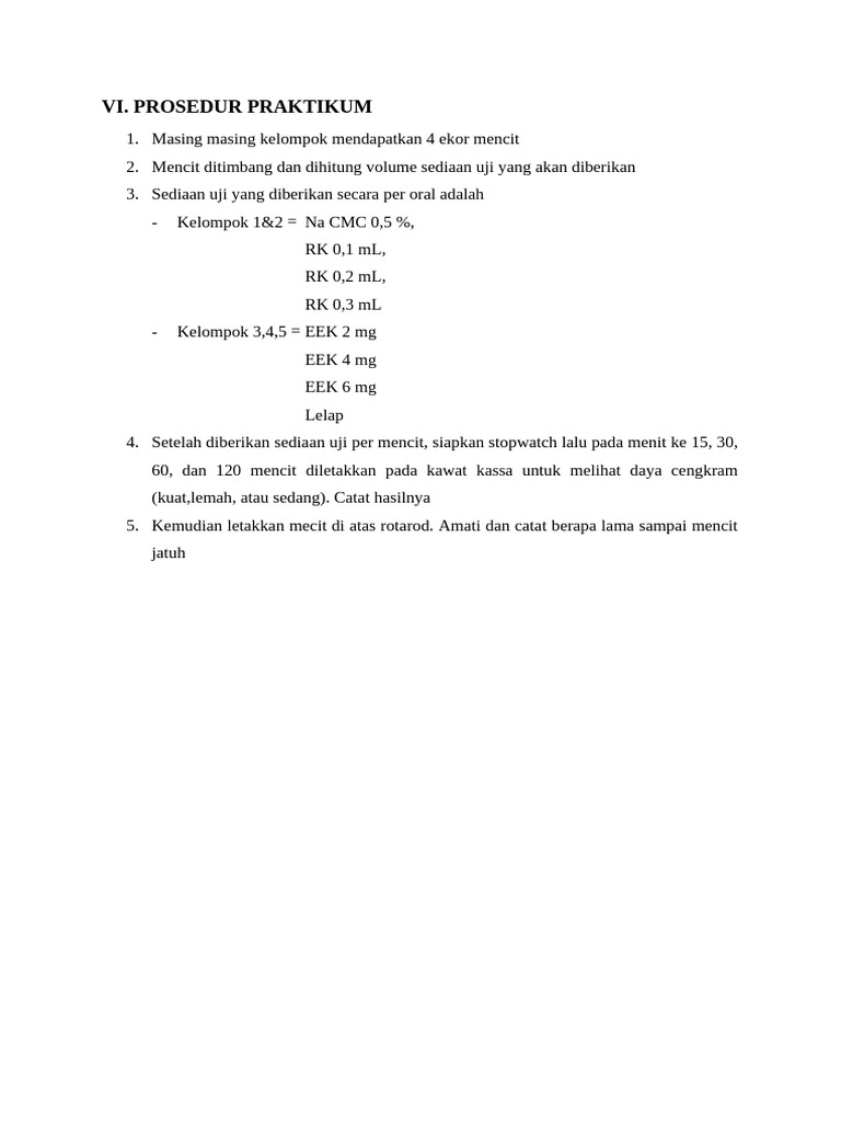 PROSEDUR UJI SEDATIF | PDF
