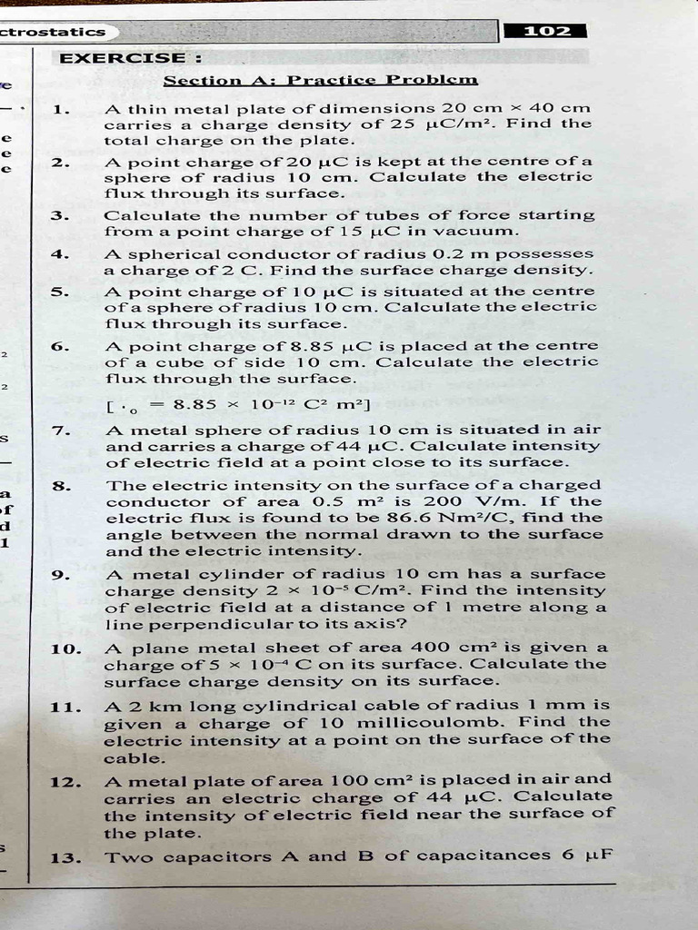 Electrostatics Assignment | PDF