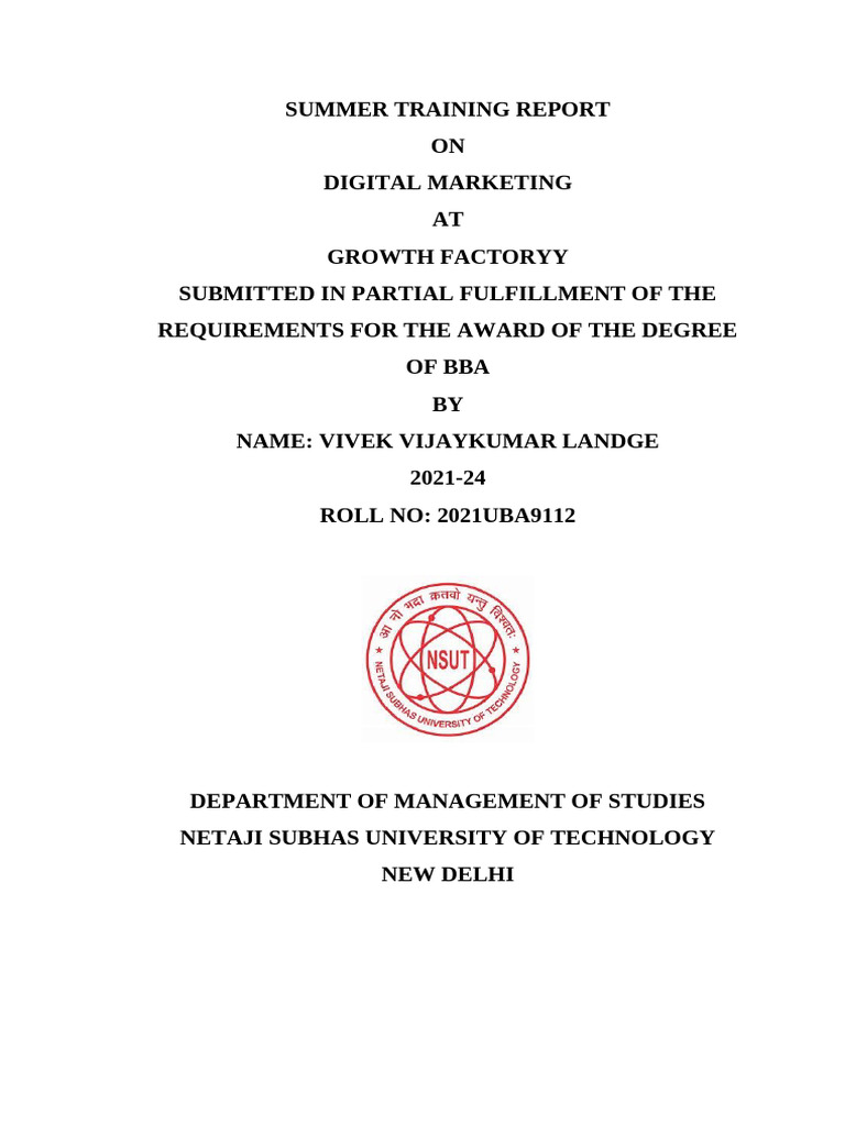 Final Internship Report | PDF