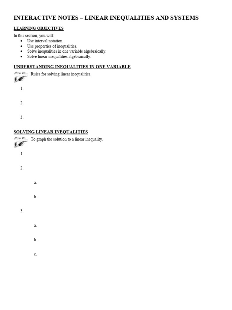 Module 04.2 Notes MAT 1053 Linear Inequalities and Systems | PDF