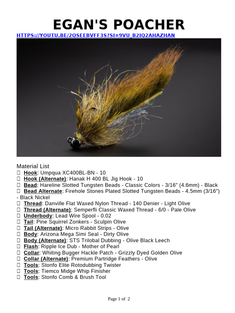 Sculpin Leech Poacher Egan | PDF