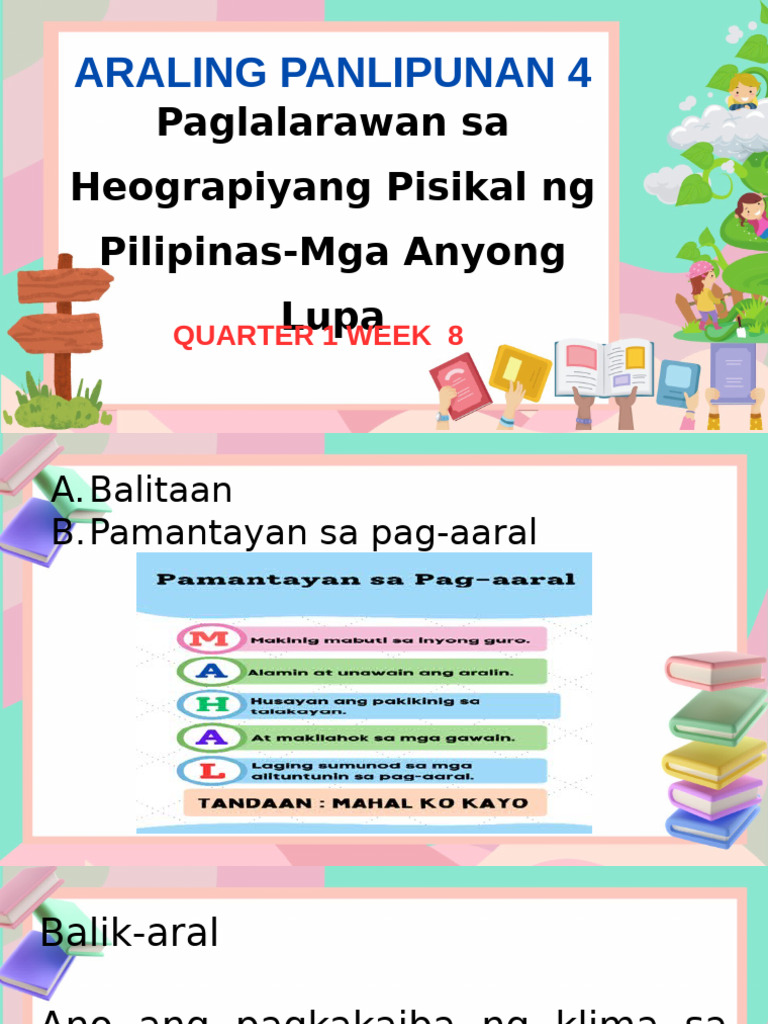 Araling Panlipunan 4: Paglalarawan Sa Heograpiyang Pisikal NG Pilipinas ...