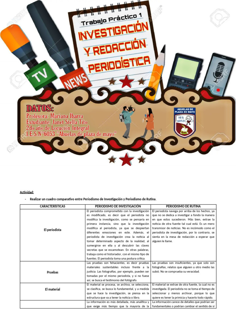 Investigación y Redacción Periodística - TP | PDF