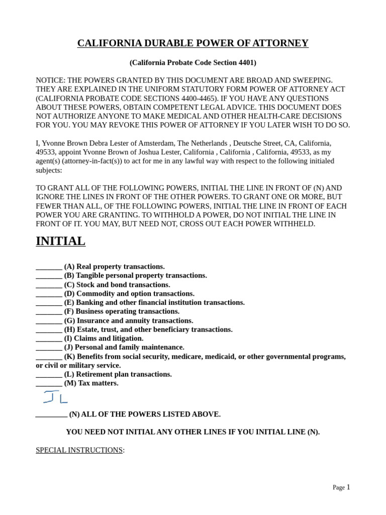 California Power of Attorney Guide | PDF | Power Of Attorney | Justice