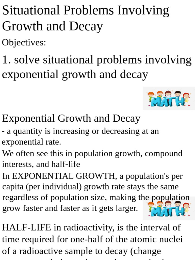 (4) BasCal - Situational Problems Involving Growth and Decay | PDF