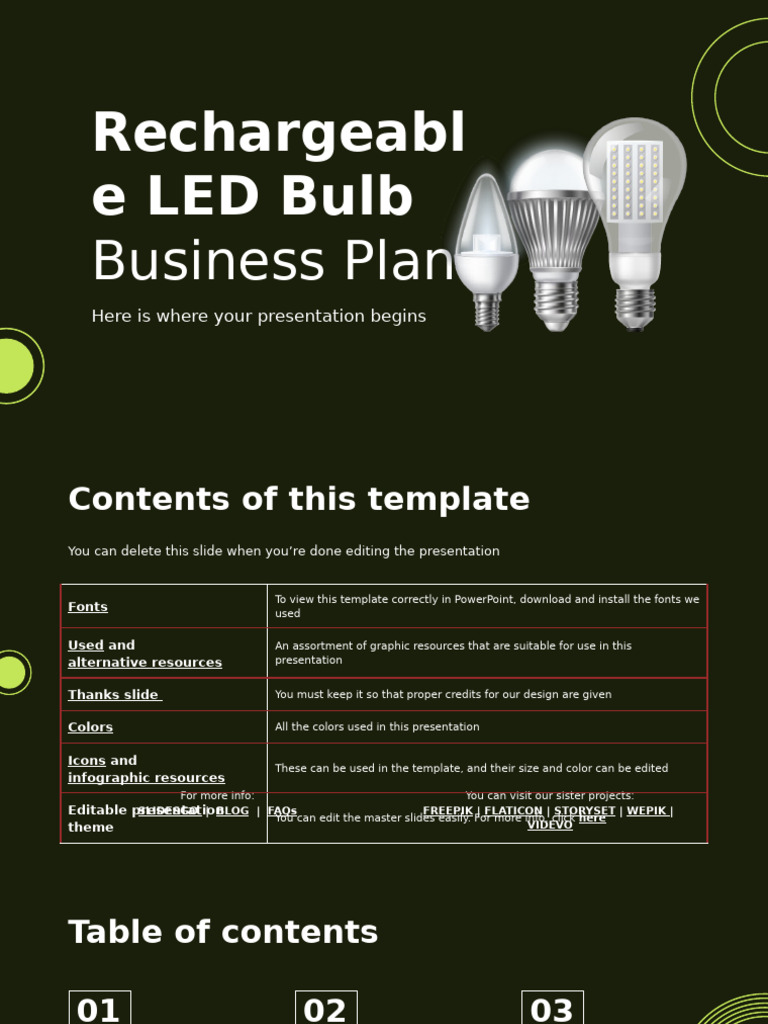 Rechargeable LED Bulb Business Plan by Slidesgo | PDF | Marketing ...
