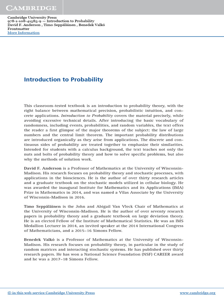 Introduction To Probability | PDF