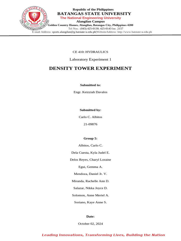 Albitos - Density Tower Laboratory | PDF