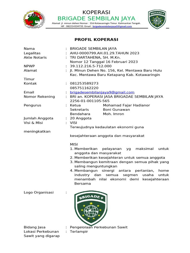 Profil Koperasi | PDF