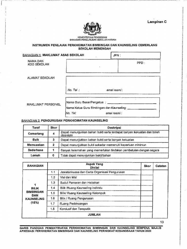 INSTRUMEN LAMPIRAN C | PDF