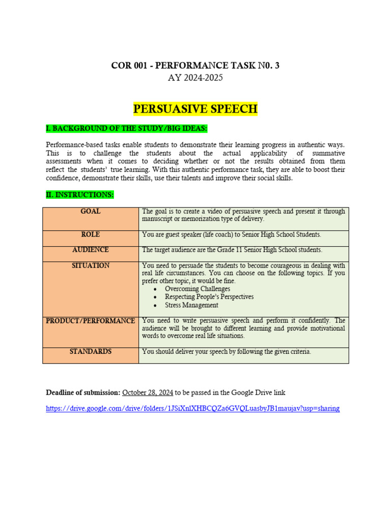 COR 001 3rd PTASK | PDF