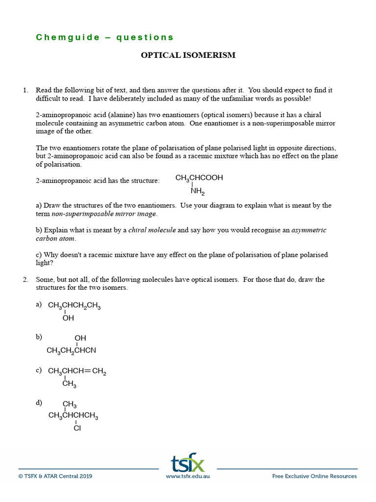 W = Chemguide-optical | PDF