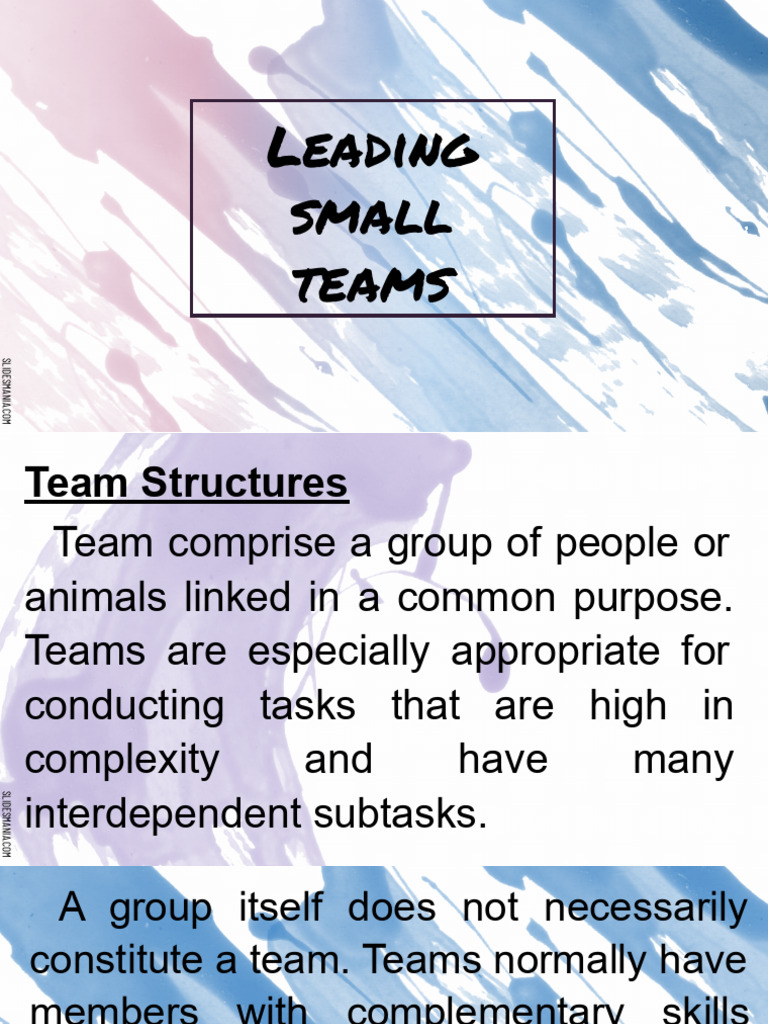 910 Lesson 5 Leading Small Teams (1) | PDF