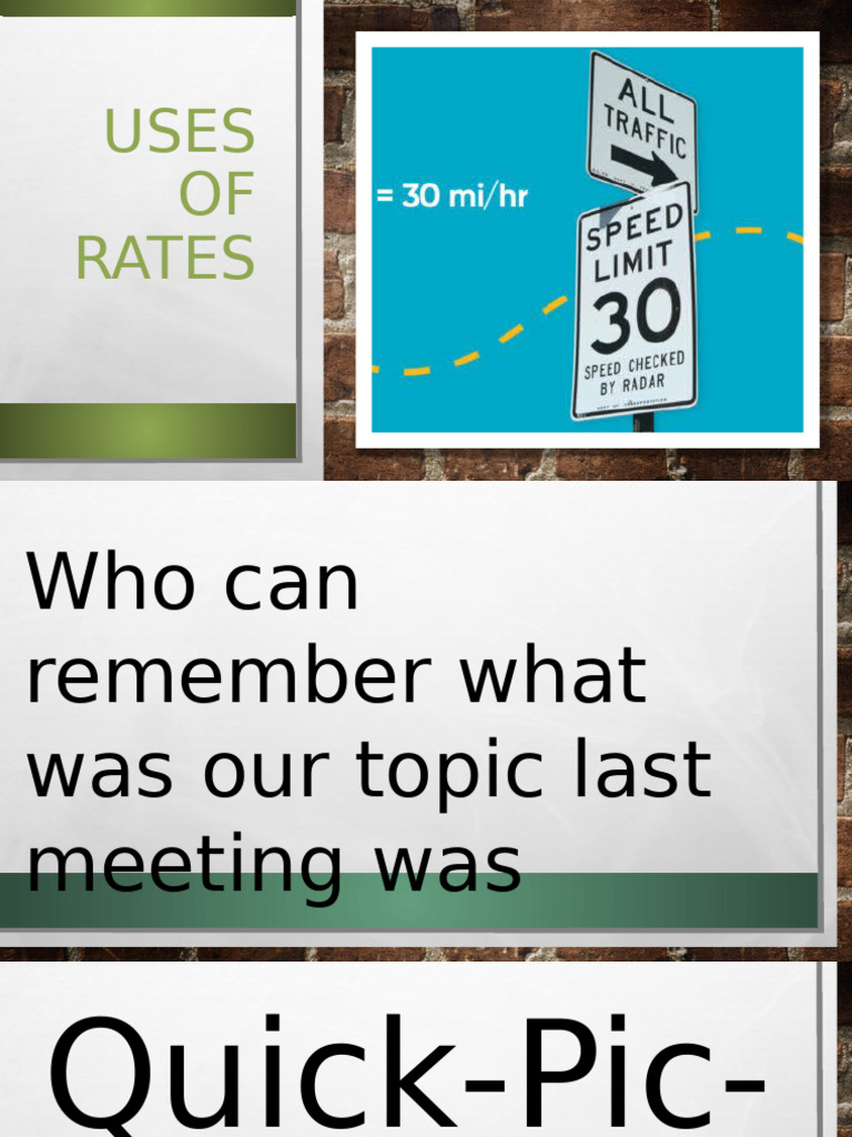 Uses of Rates | PDF | Language Arts & Discipline
