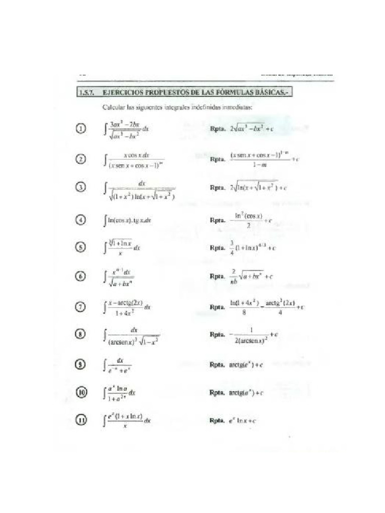 Integrales Indefinida - Tarea Modulo III | PDF