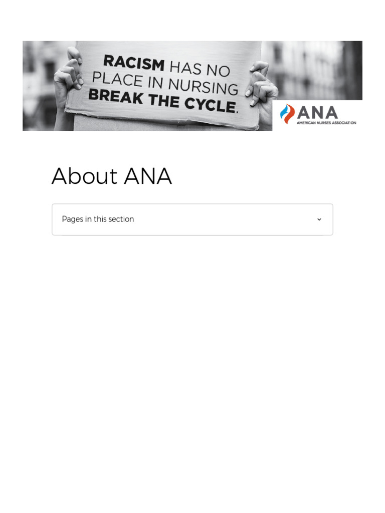 About The American Nurses Association - ANA | PDF