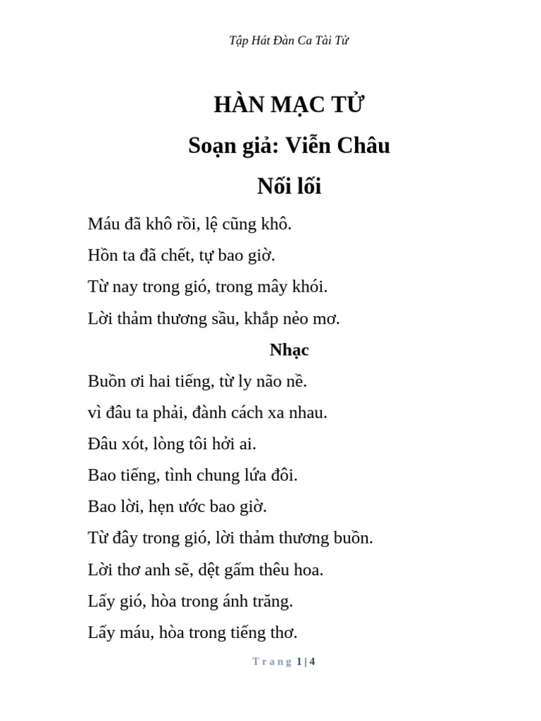 Han Mac Tu | PDF