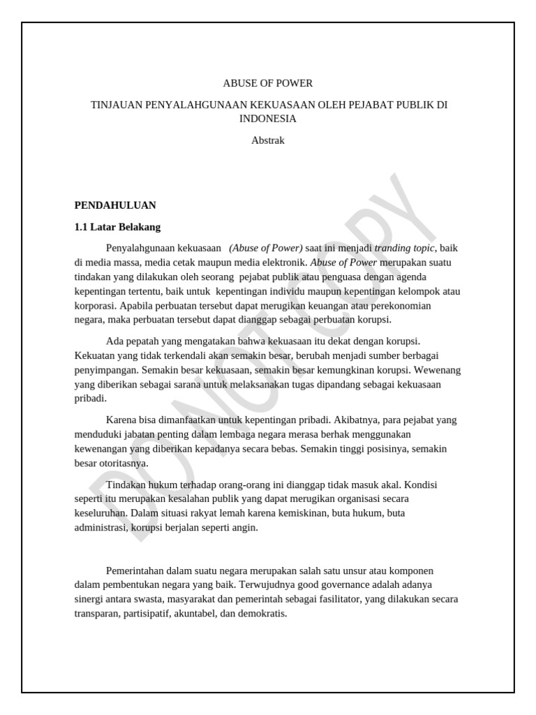 Abuse of Power | PDF