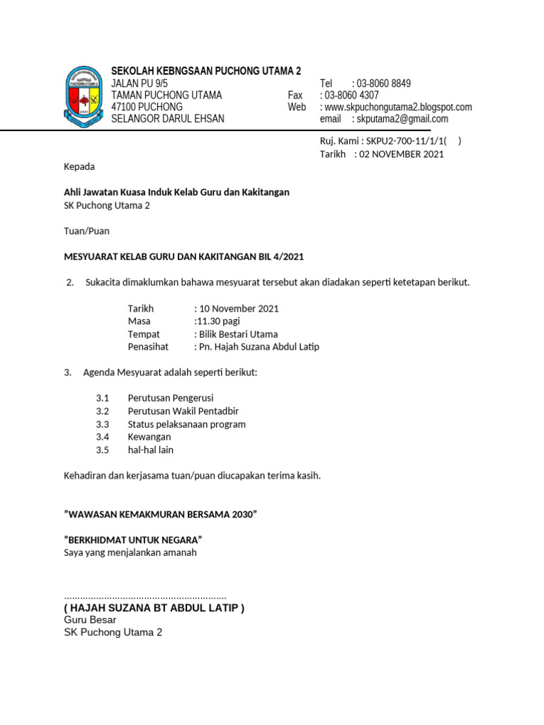 Surat Sumbangan KGK | PDF