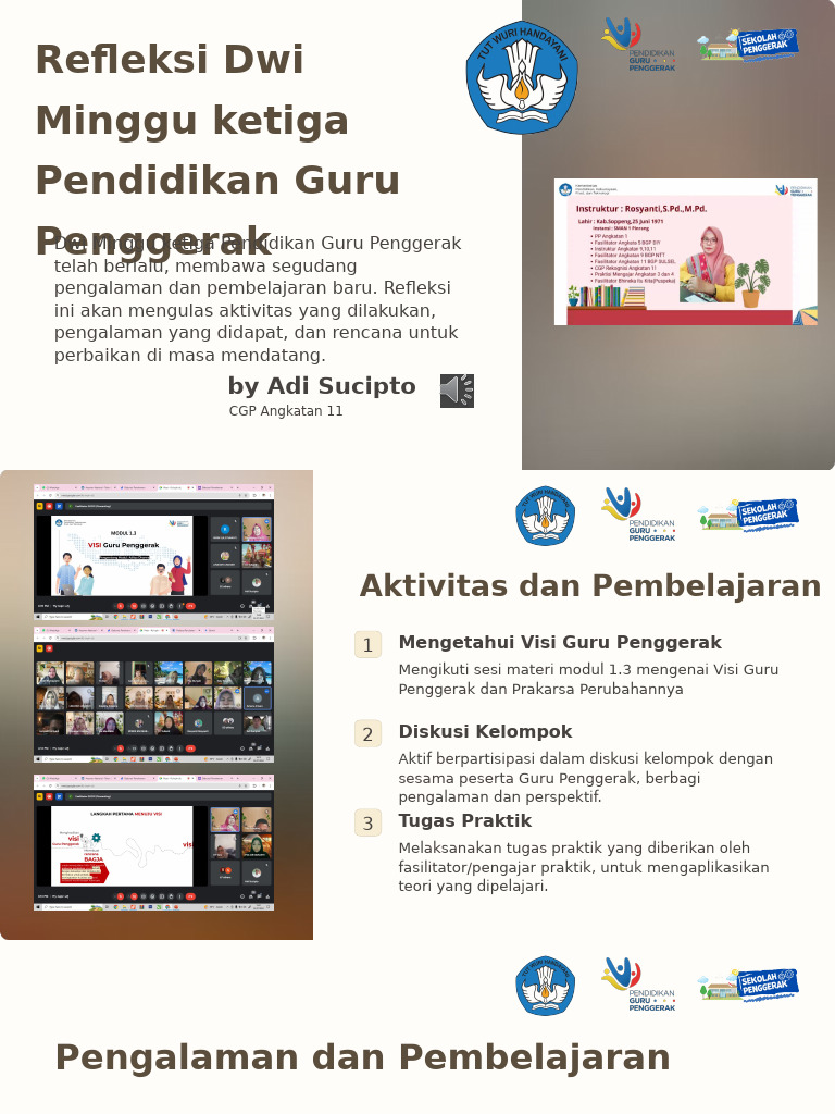 Jurnal Refleksi Adi Sucipto CGP11-B Dwi Minggu Ke-3 | PDF