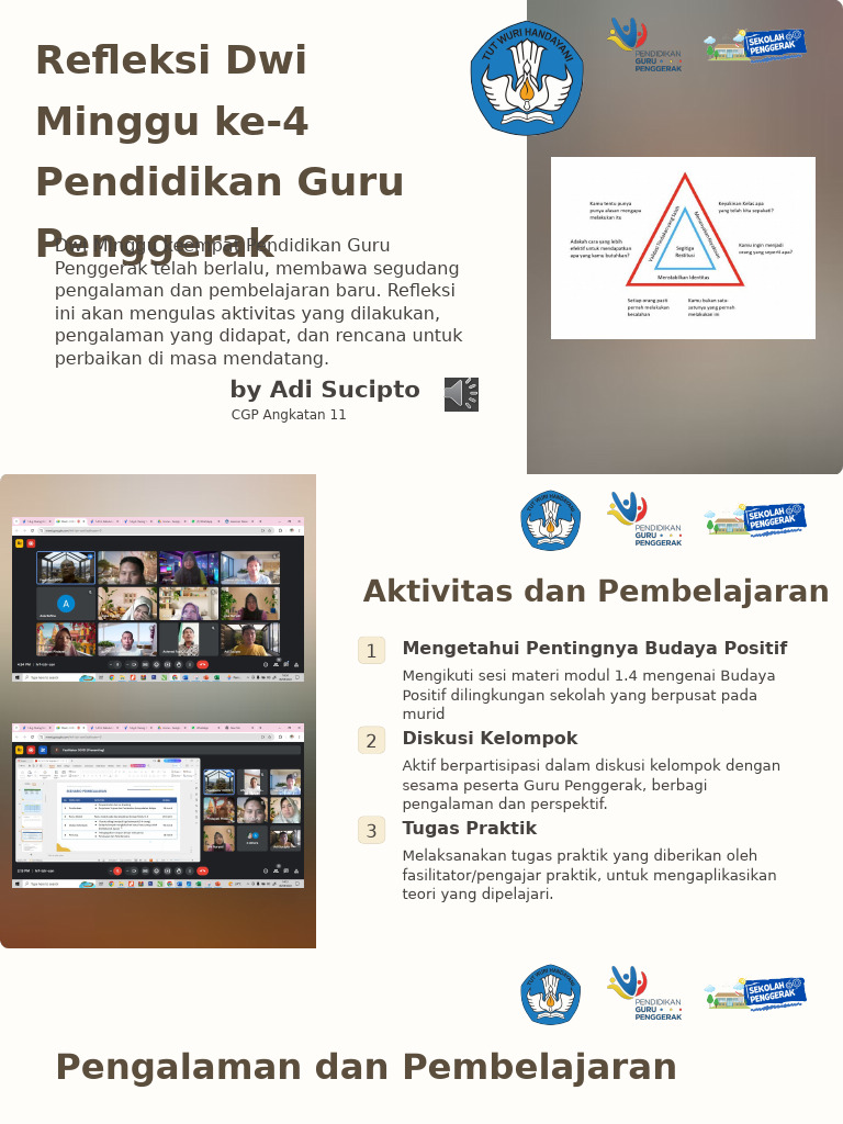 Jurnal Refleksi Adi Sucipto CGP11-B Dwi Minggu Ke-4 | PDF