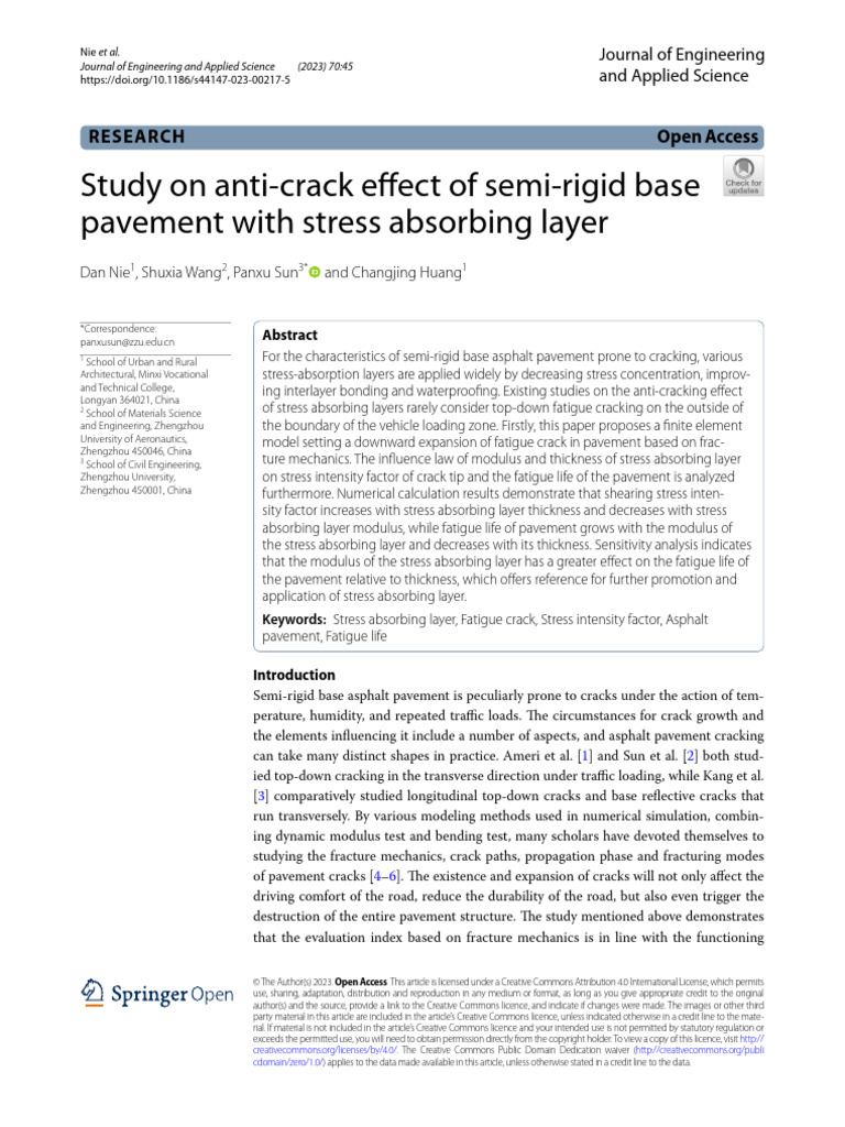 Study On Anti-Crack Effect of Semi-Rigid Base Pavement With Stress ...
