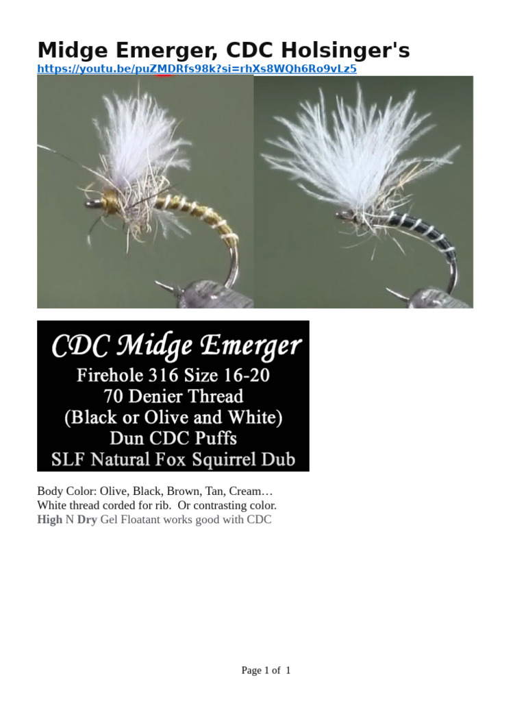 Midge Emerger, CDC Holsinger | PDF