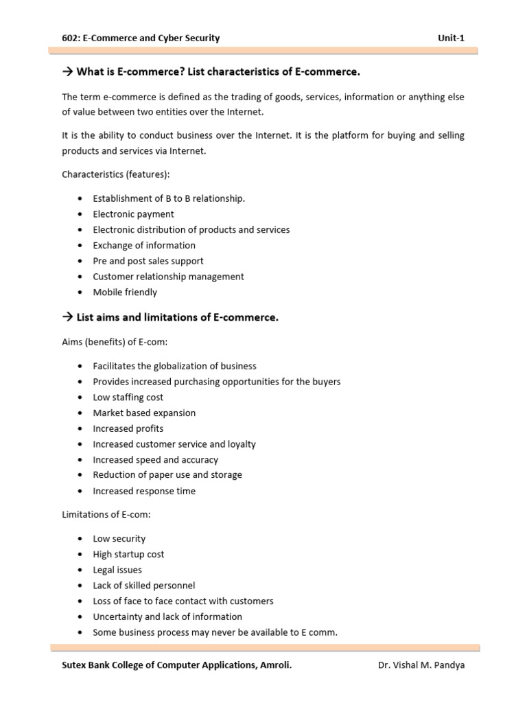 E-Comm Unit-1 | PDF