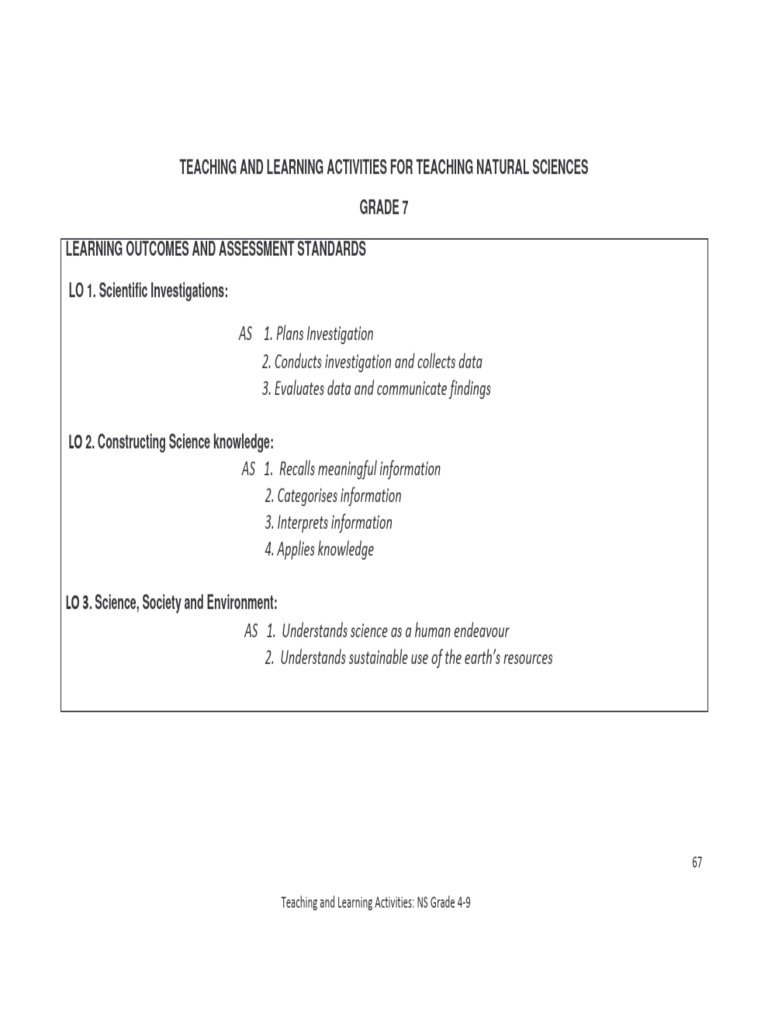 NS Lessons Plans GR 7 - 9 | PDF