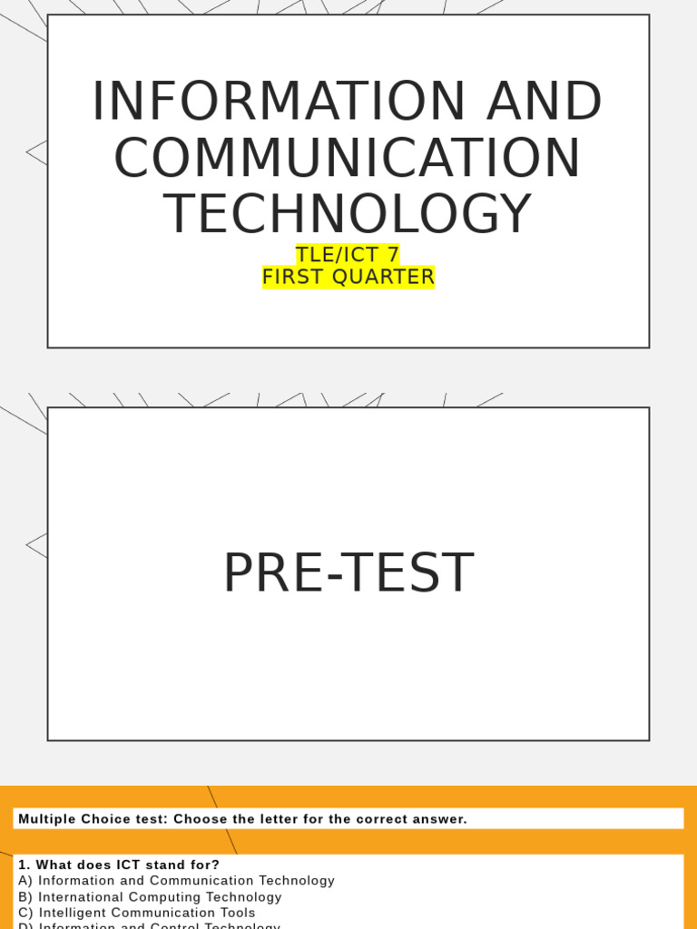 ICT Grade 7 First Quarter - Week 1 | PDF | Call Centre | Technology ...