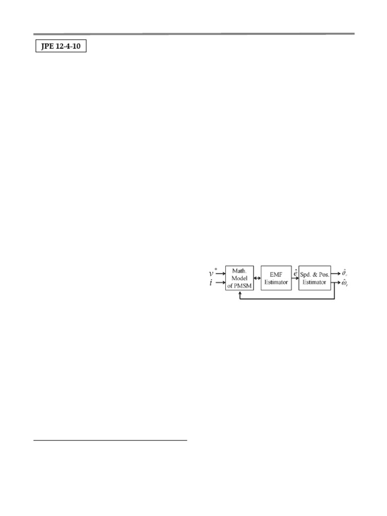 Evaluation Of Back Emf Estimators For Sensorless Control Of Permanent