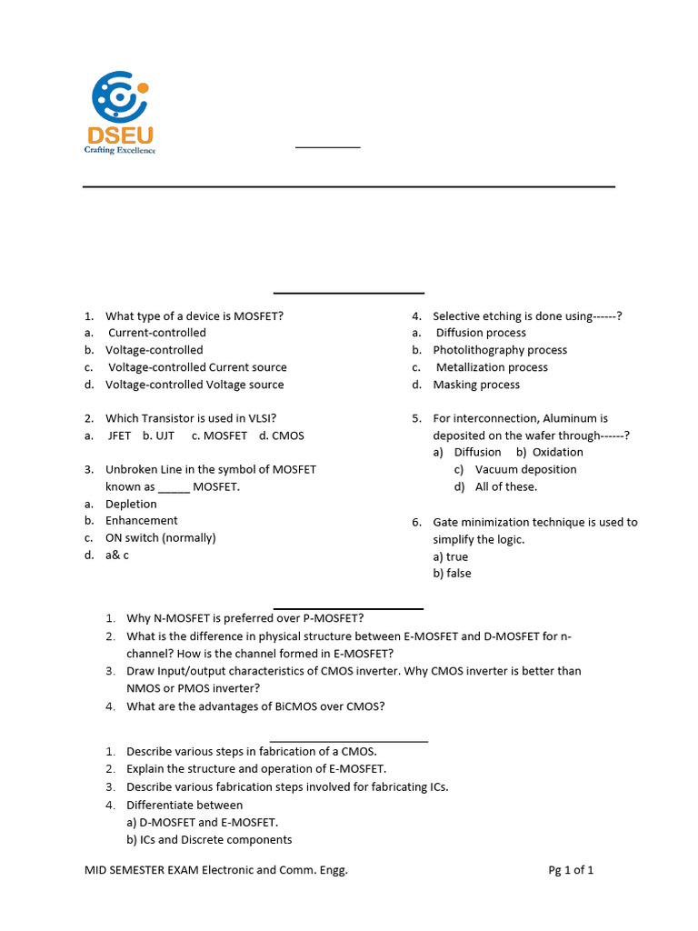 VLSI Mid Sem Paper | PDF