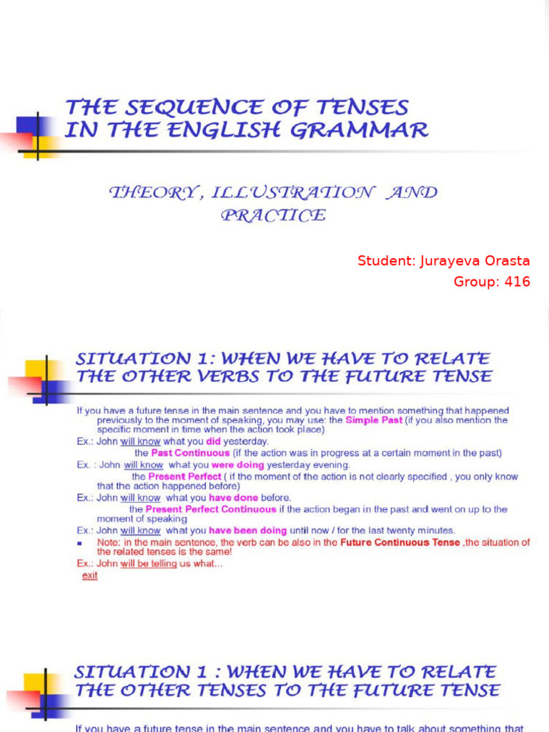 Sequence of Tenses | PDF