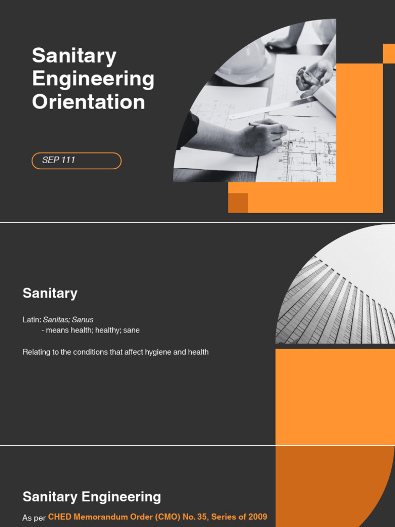 Sanitary Engineering Orientation | PDF