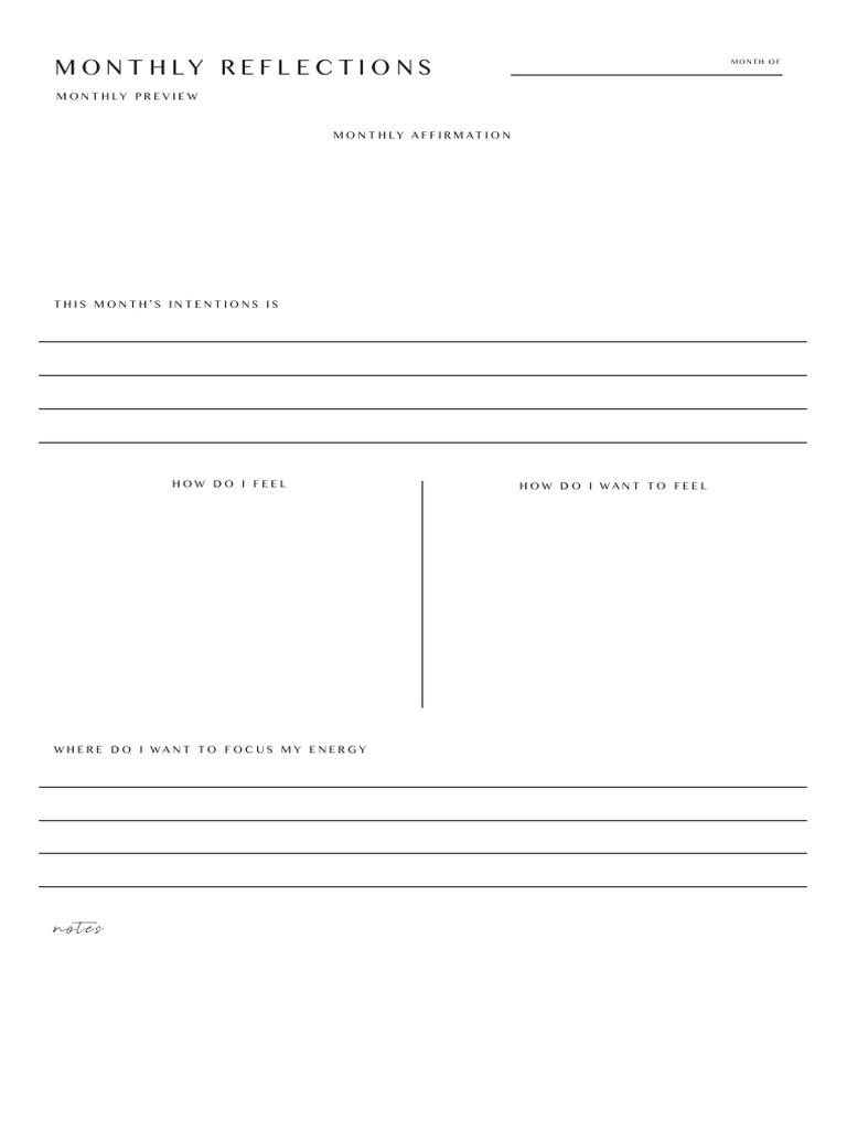 Monthly Reflection Preview | PDF