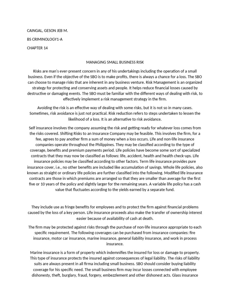 Summary Chapter 14 Entrep | PDF