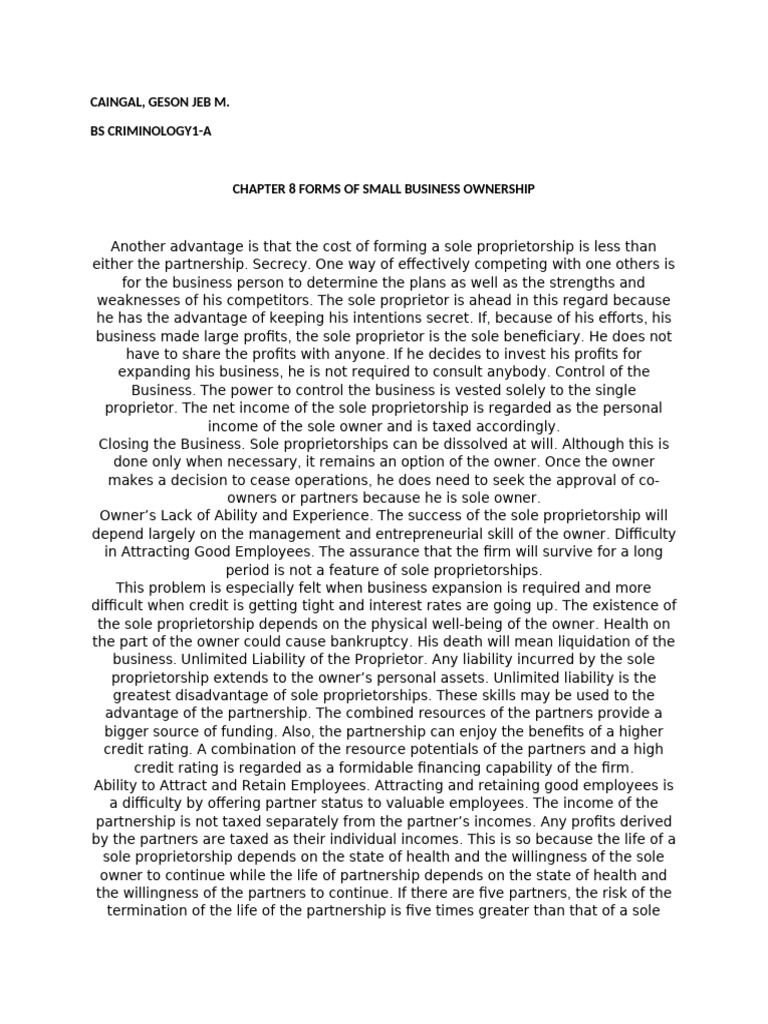 Summary Chapter 8 Entrep | PDF