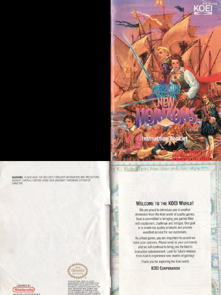 Uncharted Waters - New Horizons SNES manual | PDF