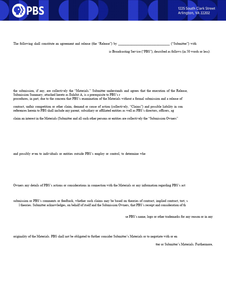 PBS Submission Release FINAL | PDF