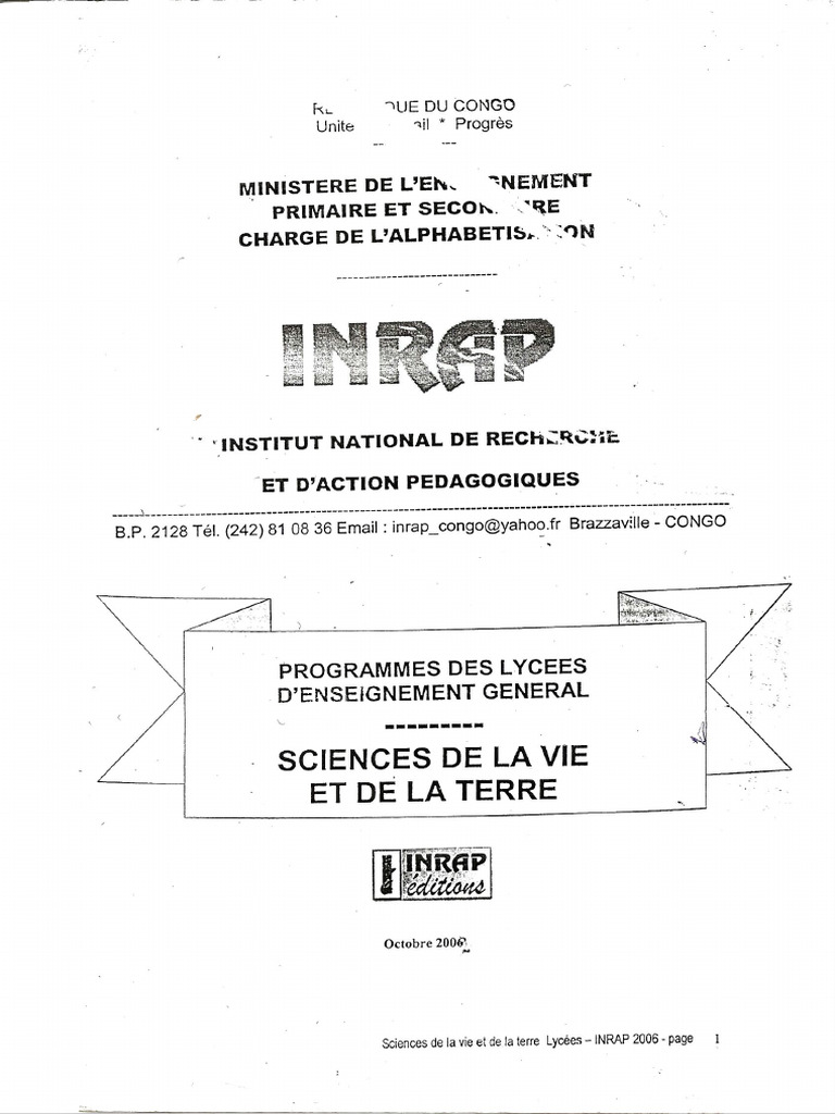 Programme SVT TC | PDF