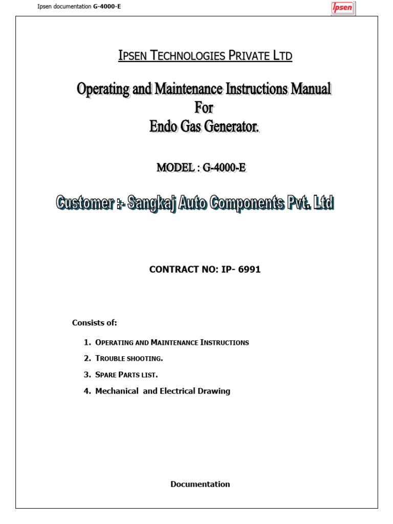 G-4000-E, Endo Gas Generator | PDF
