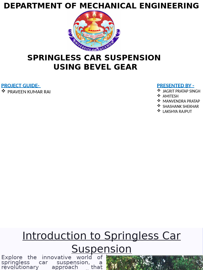 Introduction To Springless Car Suspension | PDF